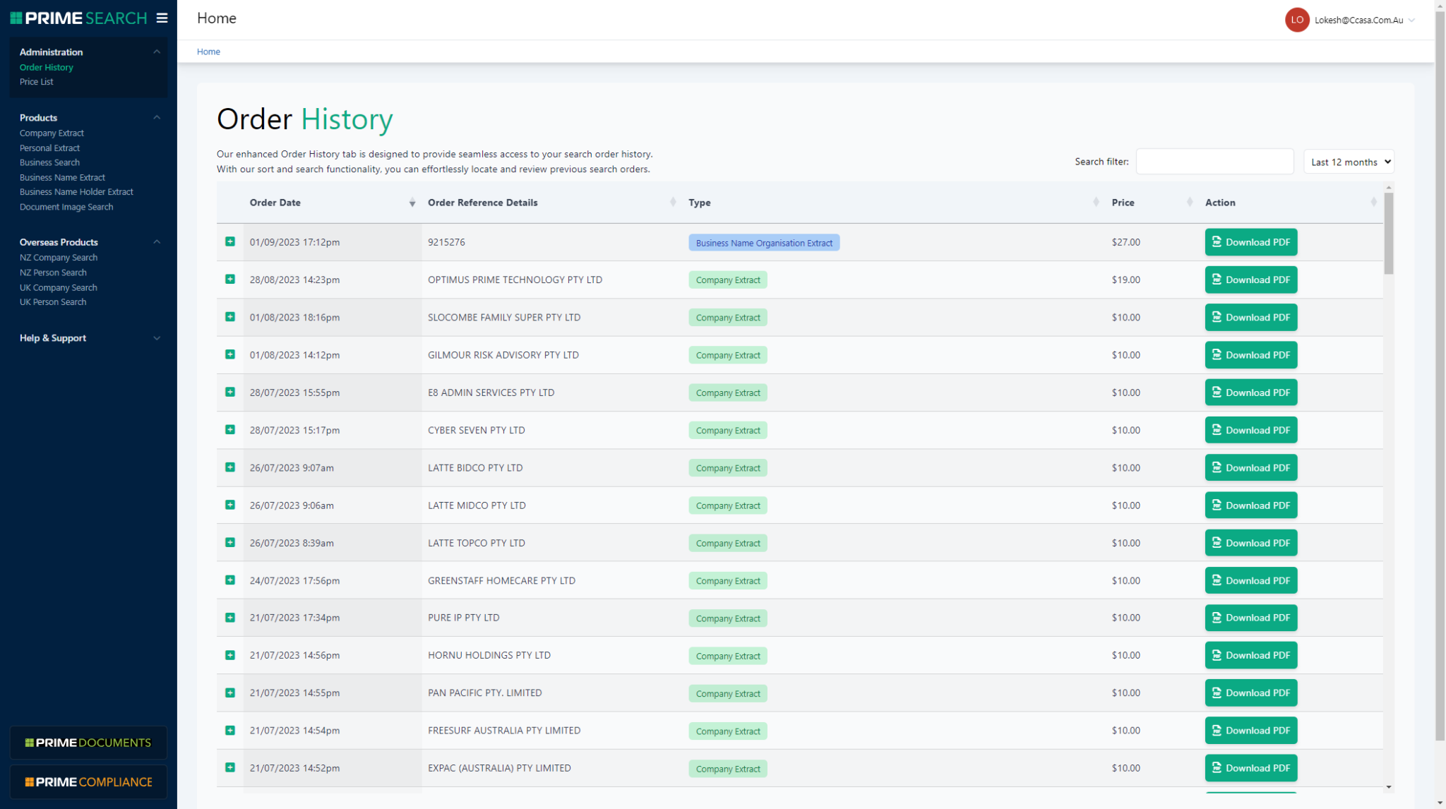 Prime Search | Sample Reports | Prime Compliance Australia